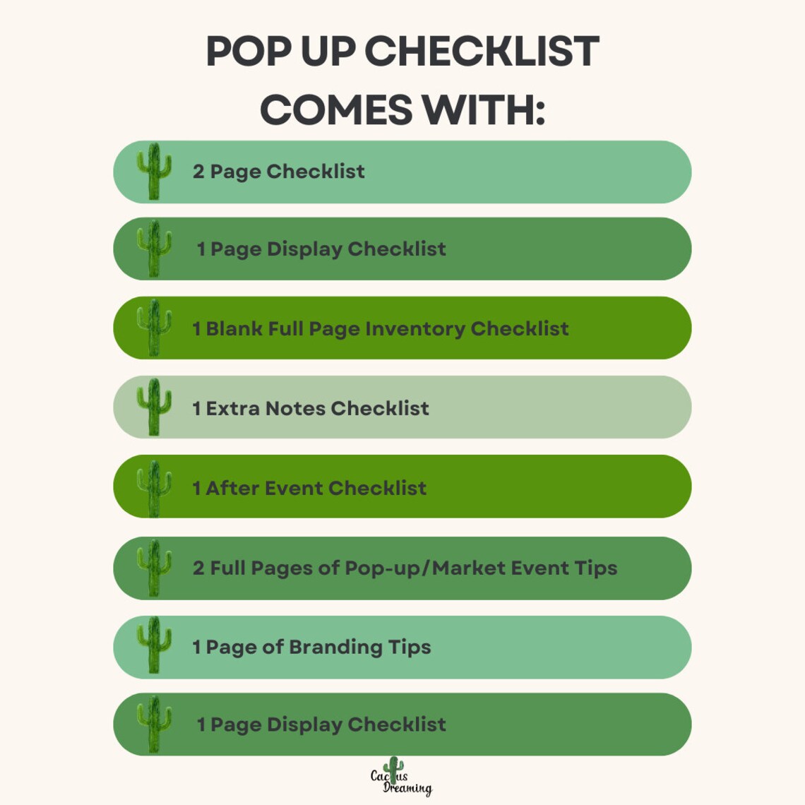 Craft Show Pop-up Shop Checklist Vendor, Instant Digital Download ...
