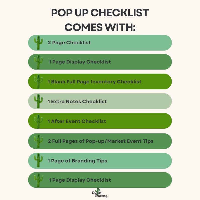 Craft Show Pop-up Shop Checklist Vendor, Instant Digital Download ...