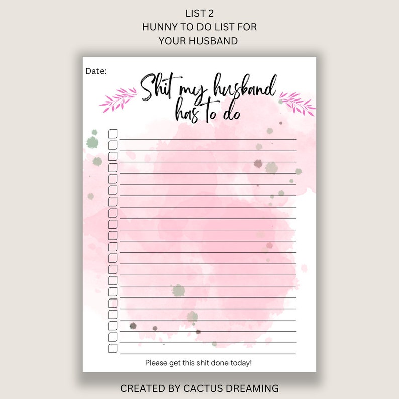 Fun to Do List, Pink Planner, Pink Digital Planner, Printable Planner ...