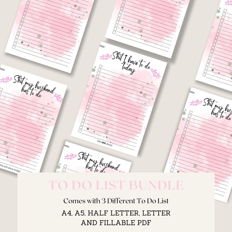 Fun to Do List, Pink Planner, Pink Digital Planner, Printable Planner ...