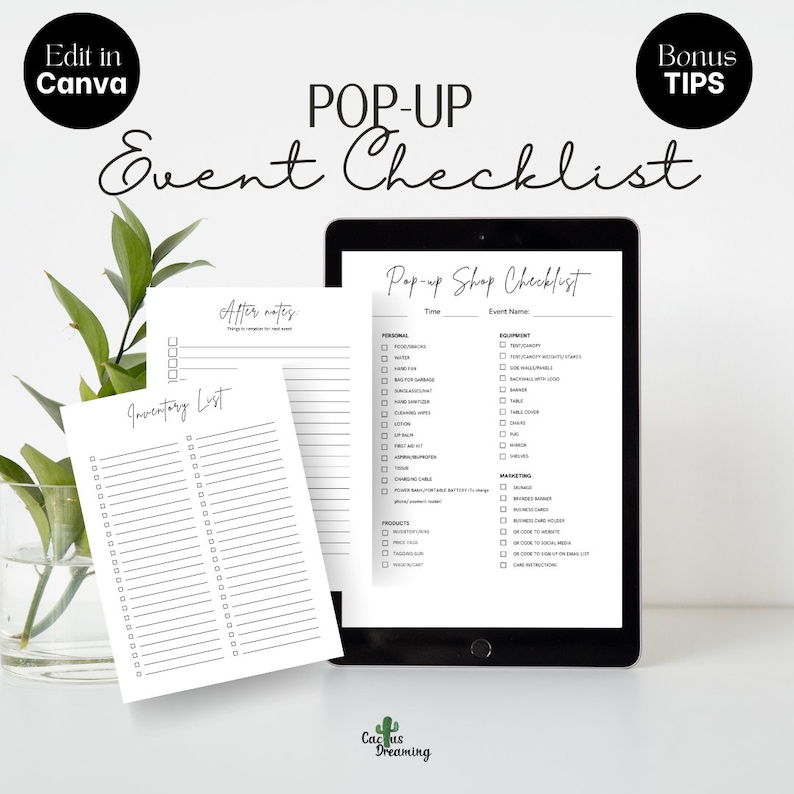 Vendor Event Checklist Editable Canva Template, Instant Digital ...