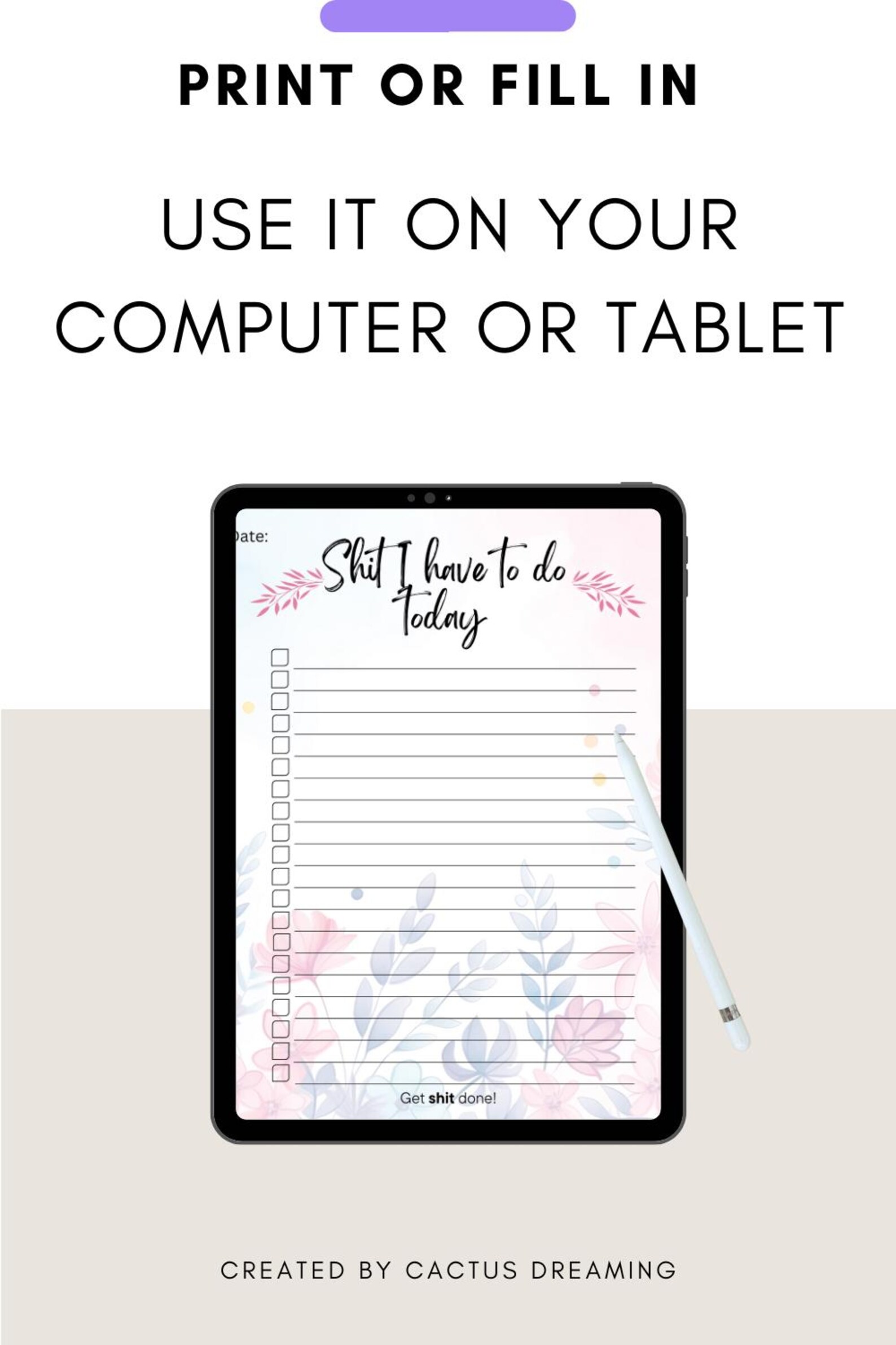 To-do List Check List Printable Digital PDF Download Digital Planner ...