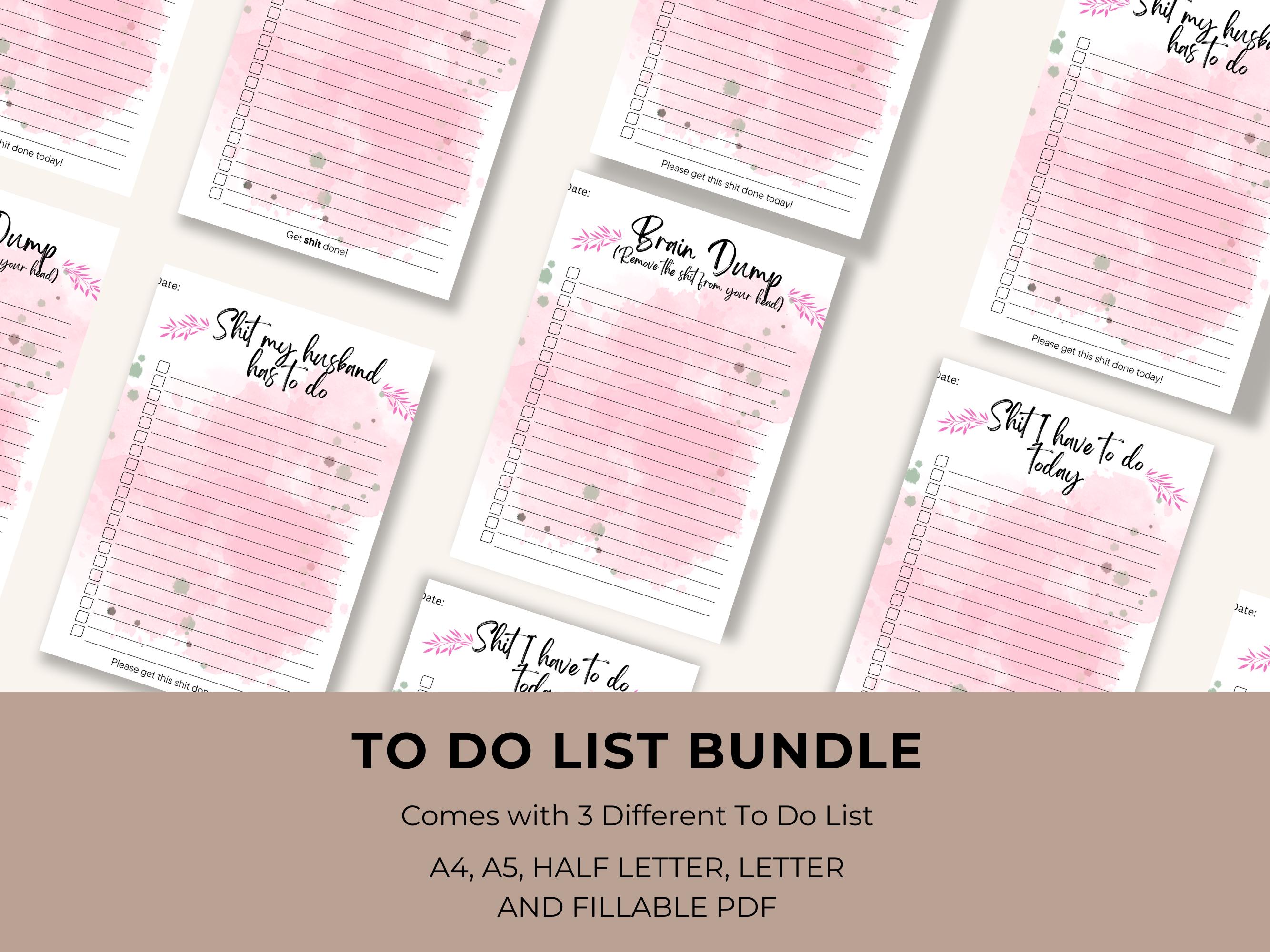 Pink To-do List Check List Digital PDF Download Digital Planner ...