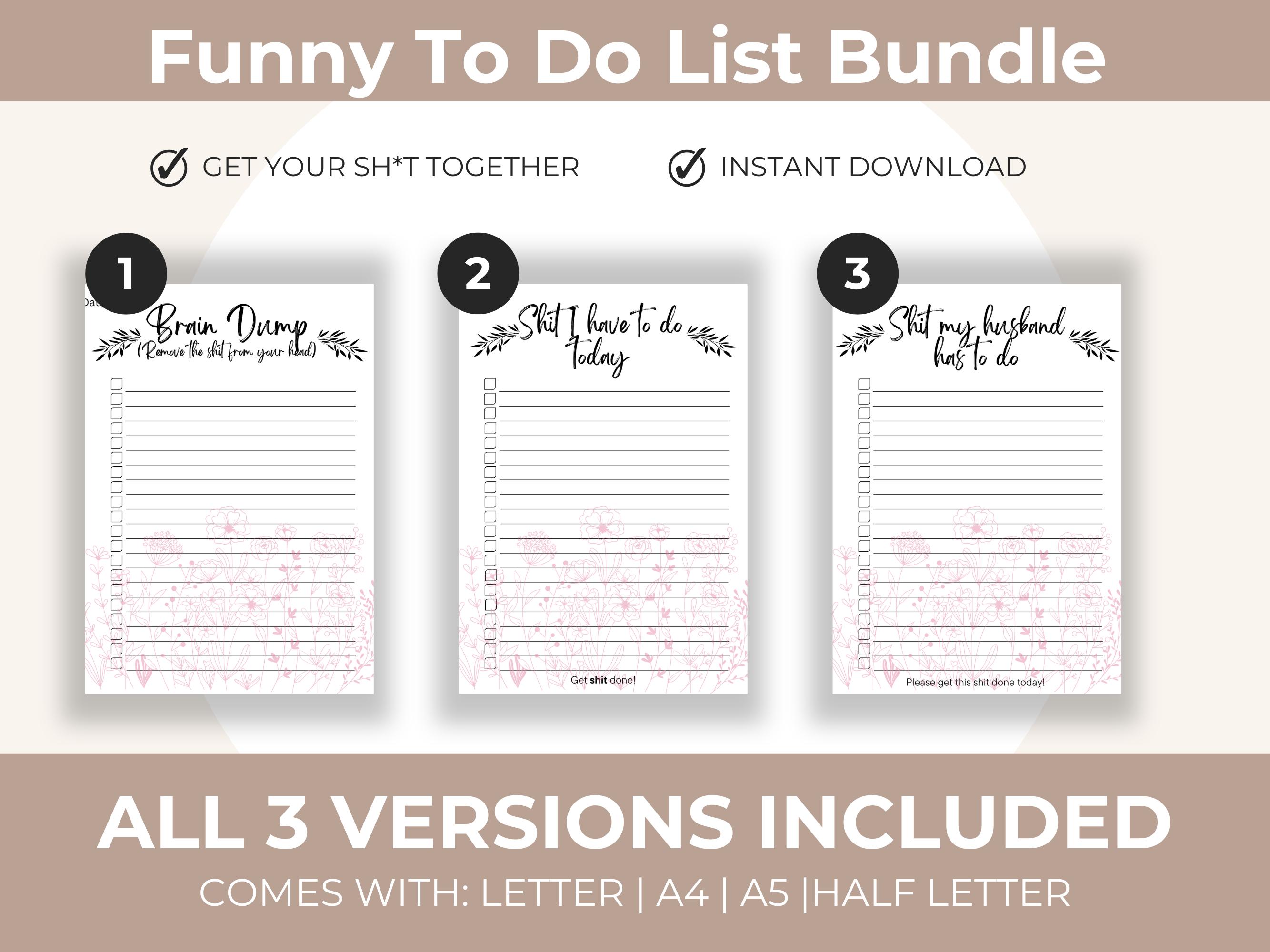 Fun to Do List Pink Digital Printable Planner PDF Instant Digital ...