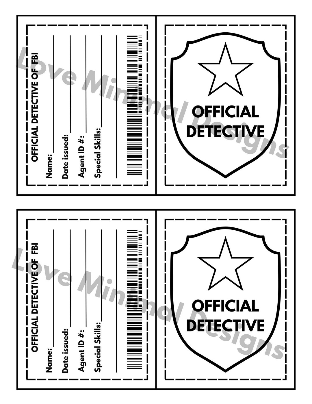 Pretend Detective Badge - Etsy