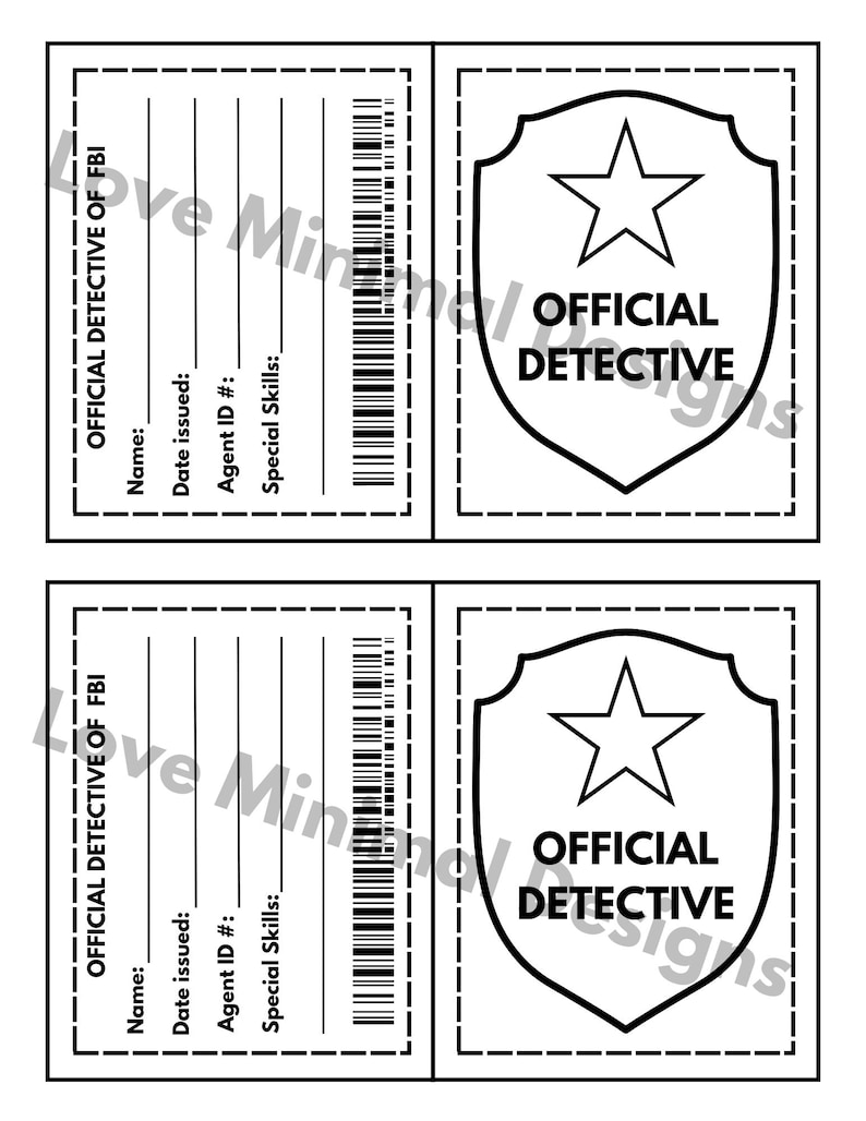 Pretend Detective Badge - Etsy