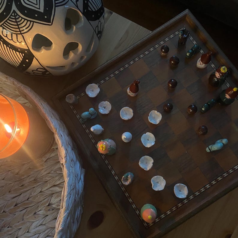 Artisan Clay Chess Pieces | Enchanted Woodland Theme - Etsy