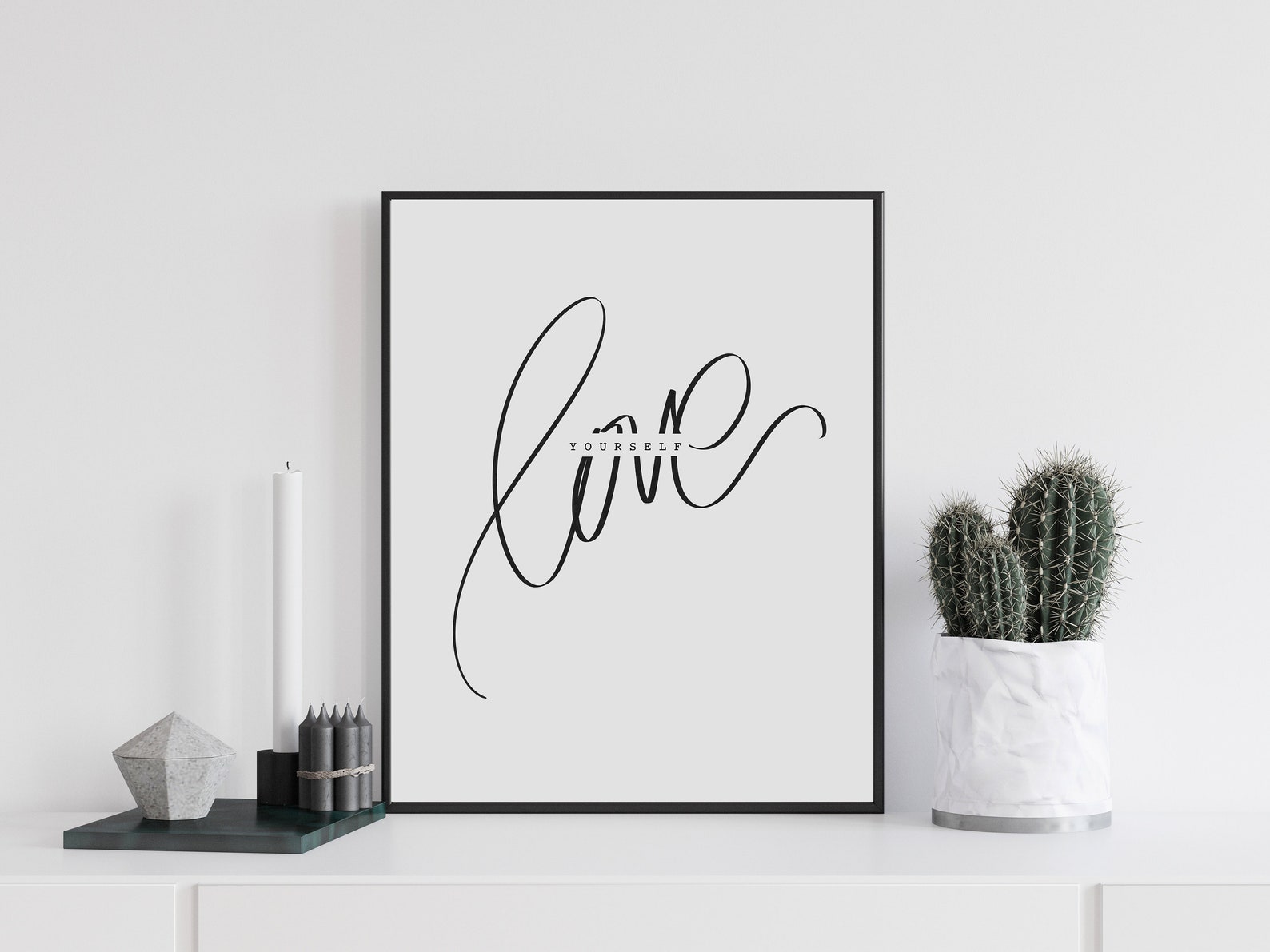 Love Yourself, Printable Wall Art, Minimalism Art, Minimal Wall Art ...