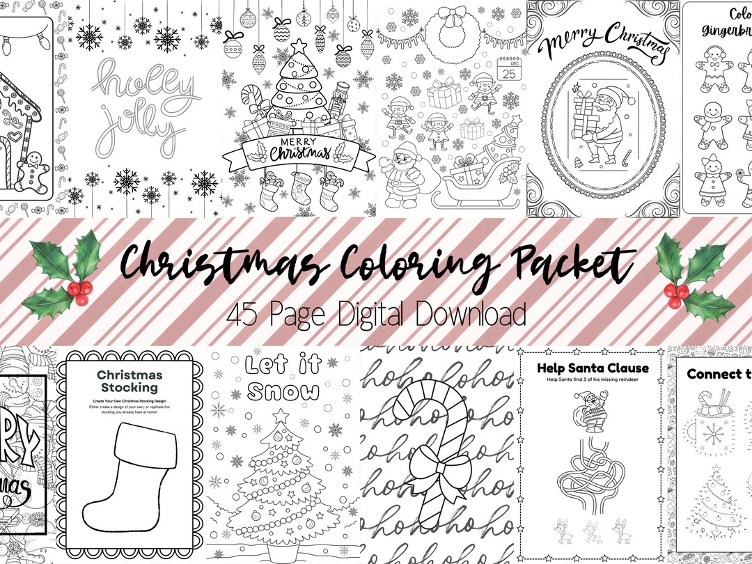 Christmas Coloring Pages Christmas Eve Coloring Activity Packet - Etsy