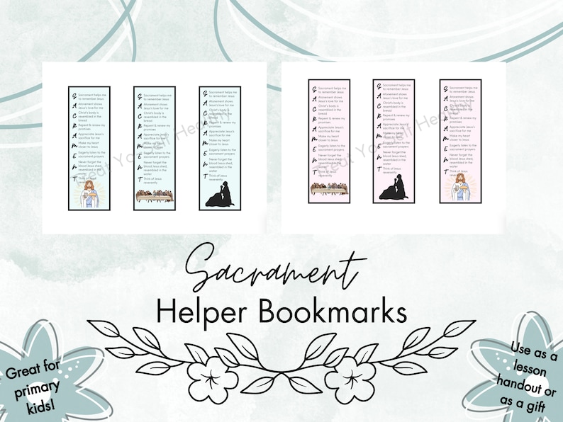 Sacrament Acronym Bookmarks - Remembering Jesus - Primary Handouts ...