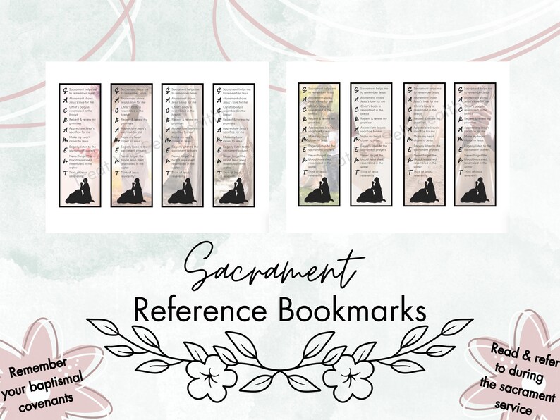 Sacrament Acronym Bookmarks - Remembering Jesus - Primary Handouts ...