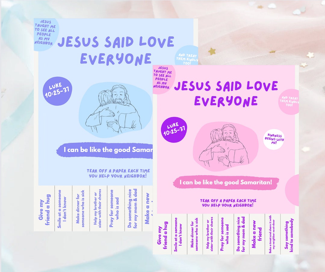 Good Samaritan Religious Handouts, Jesus Said Love Everyone, Come ...
