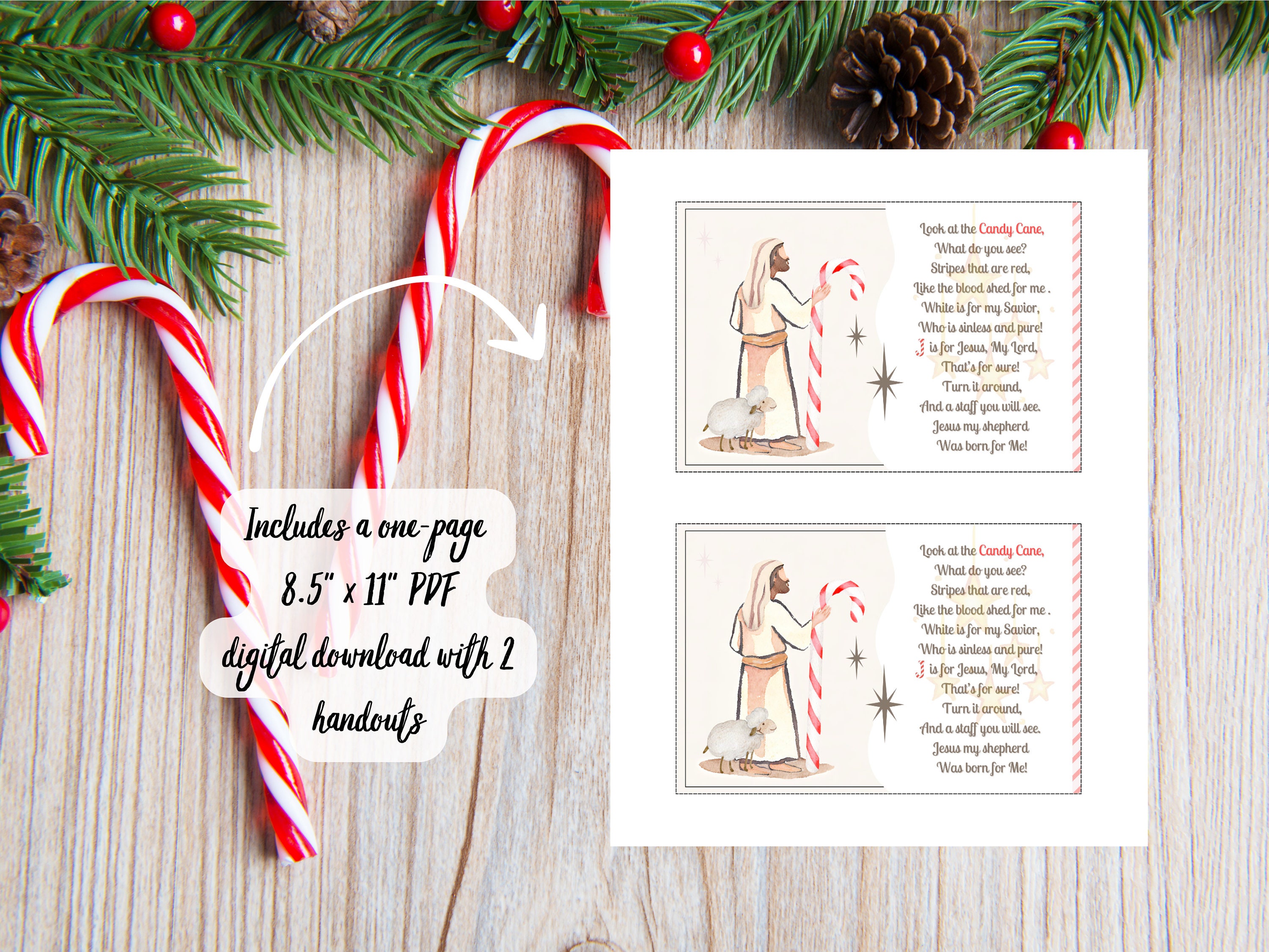 Candy Cane Legend Printable Jesus Shepherd Candycane Christmas Primary ...