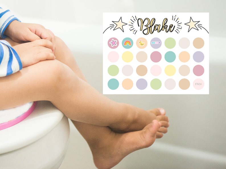 Potty Training Chart - Cute Minimal Toddler Bathroom Tracker With ...
