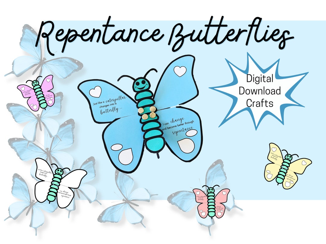 Transforming Repentance Butterflies - Primary Craft - Digital Download ...
