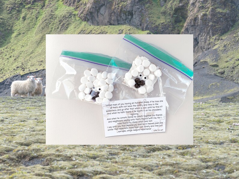 Sheep & Jesus Shepherd Craft, Luke 15, Come Follow Me Primary, Digital ...