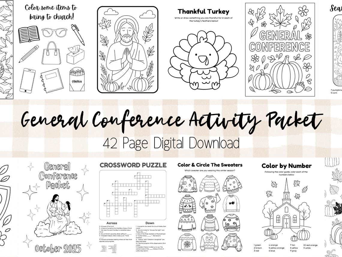 Fall General Conference Coloring Activity Packet - Digital Download ...
