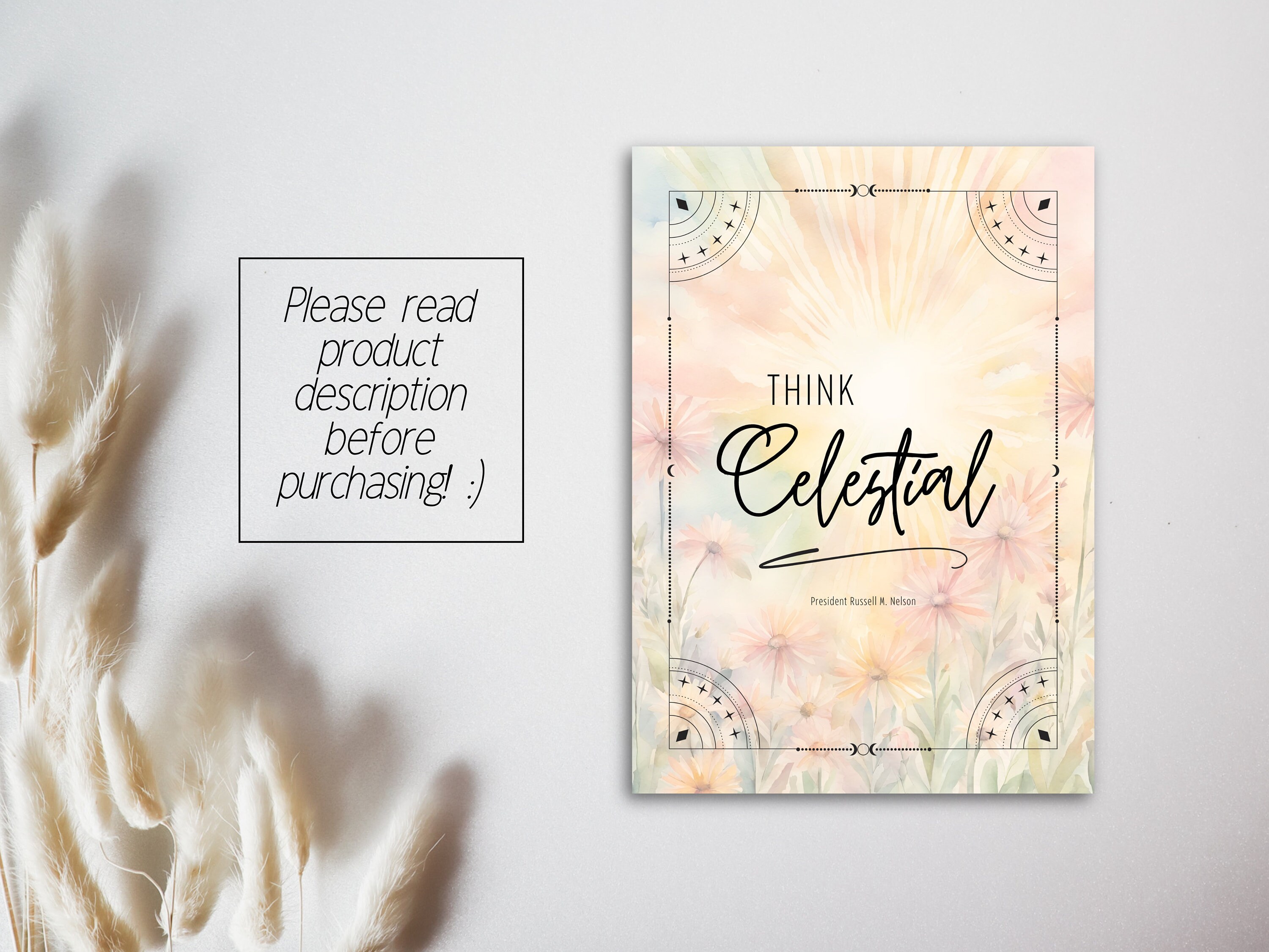 Think Celestial LDS Quote Printable Home Decor Handout Digital Download - Etsy