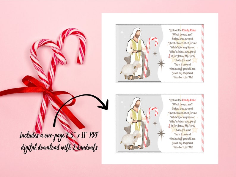 Candy Cane Legend Printable Jesus Shepherd Candycane Christmas Primary ...