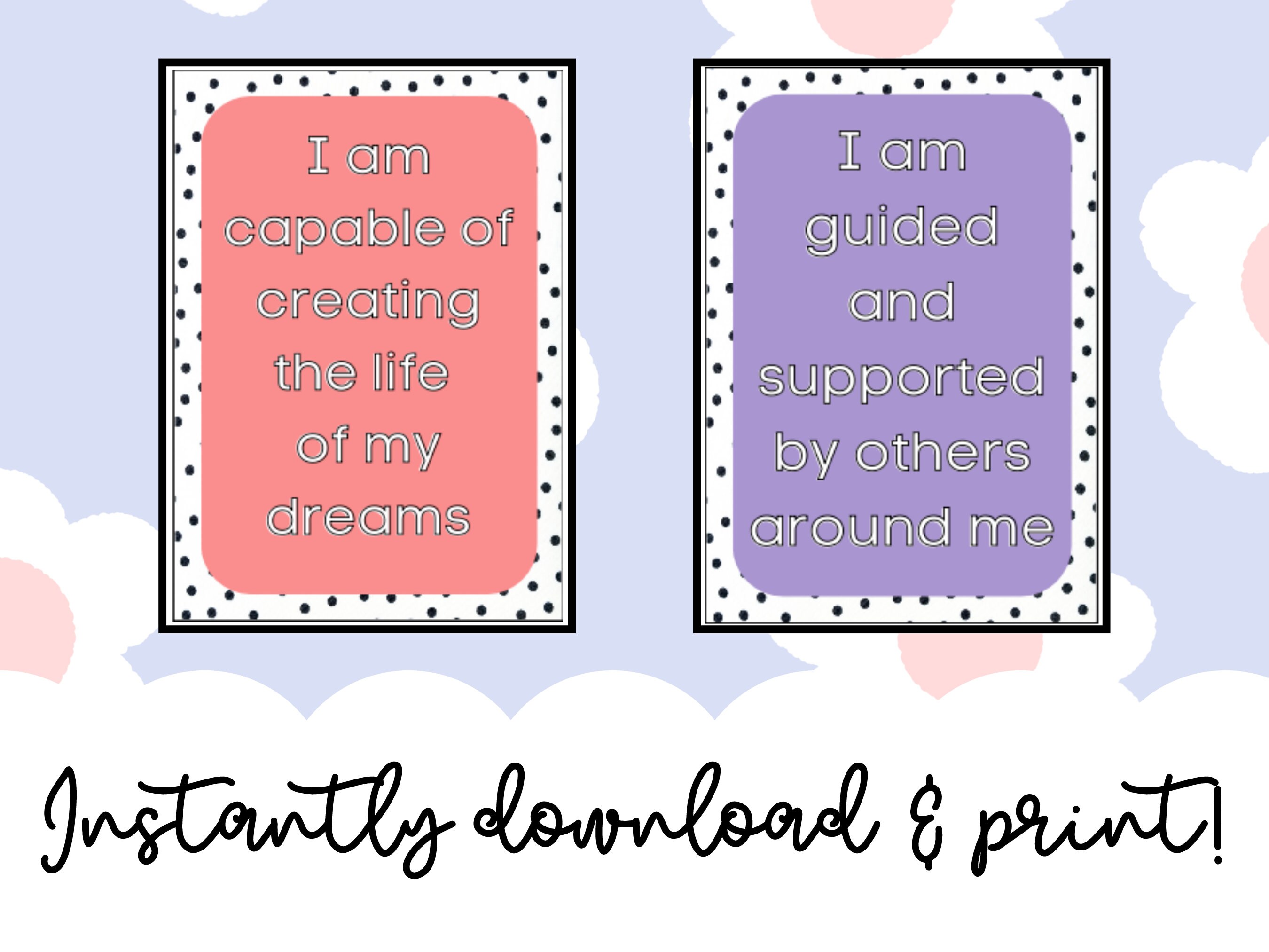 Positive Affirmation Cards, Digital Download - Etsy