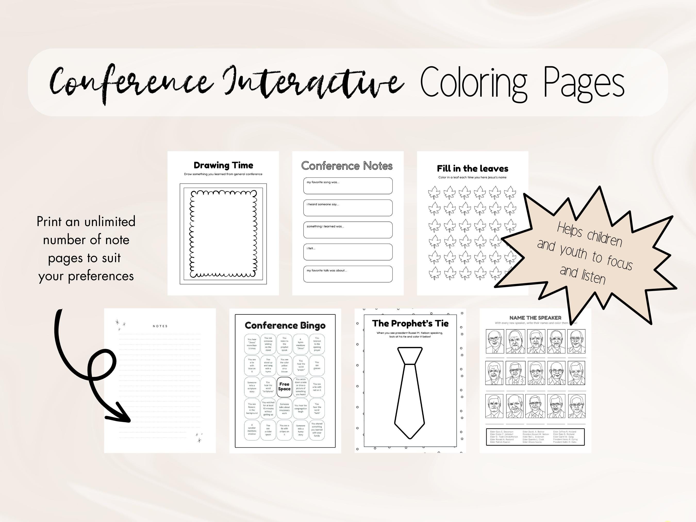 Fall General Conference Coloring Activity Packet - Digital Download ...