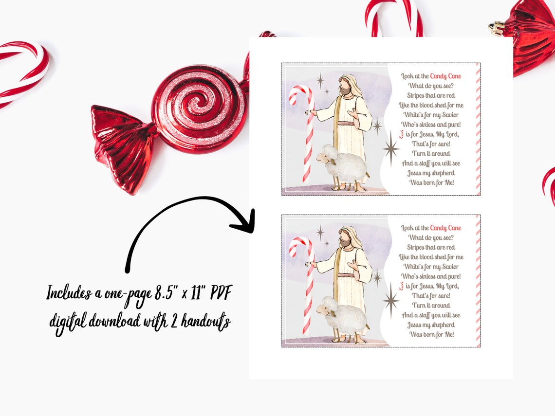 Candy Cane Legend Printable Jesus Shepherd Candycane Christmas Primary ...