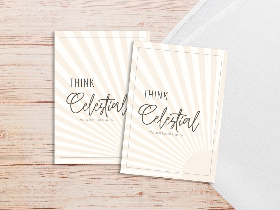 Think Celestial LDS Quote - Printable - Home Decor - Handout - Digital ...