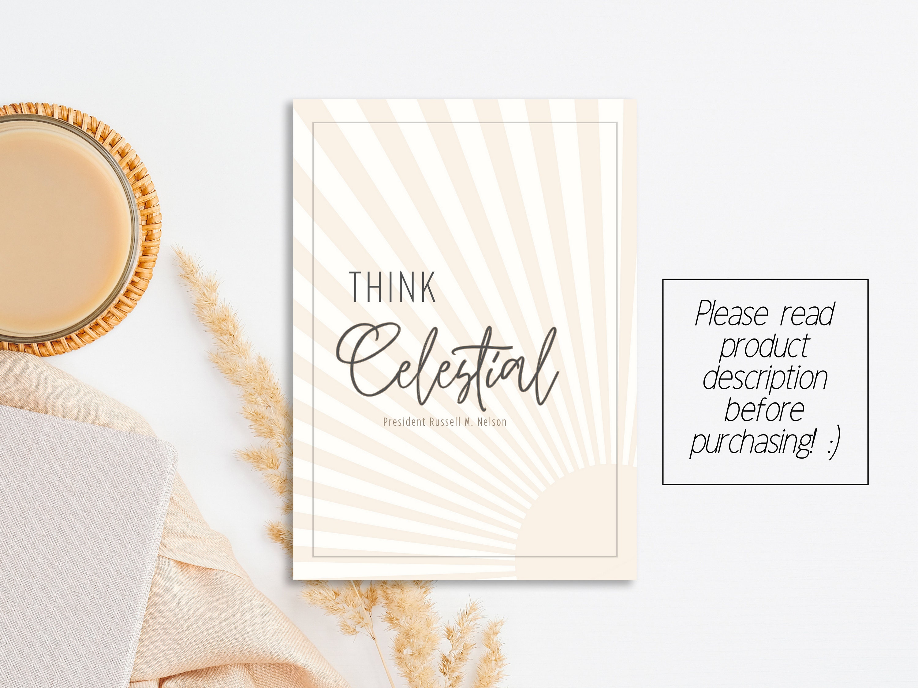 Think Celestial LDS Quote - Printable - Home Decor - Handout - Digital ...