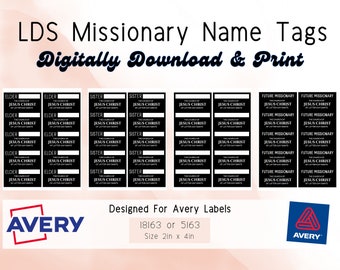Printable LDS Missionary Name Tags - Digital Download - Church of Jesus ...