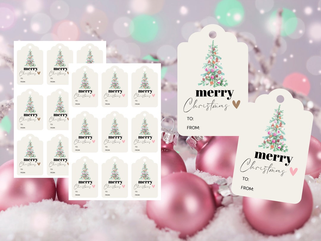 Holiday Christmas Gift Tags - Printable Xmas Present Labels - Digital ...