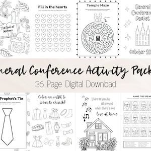 General Conference Activity Packet Digital Download April 2024 Primary ...