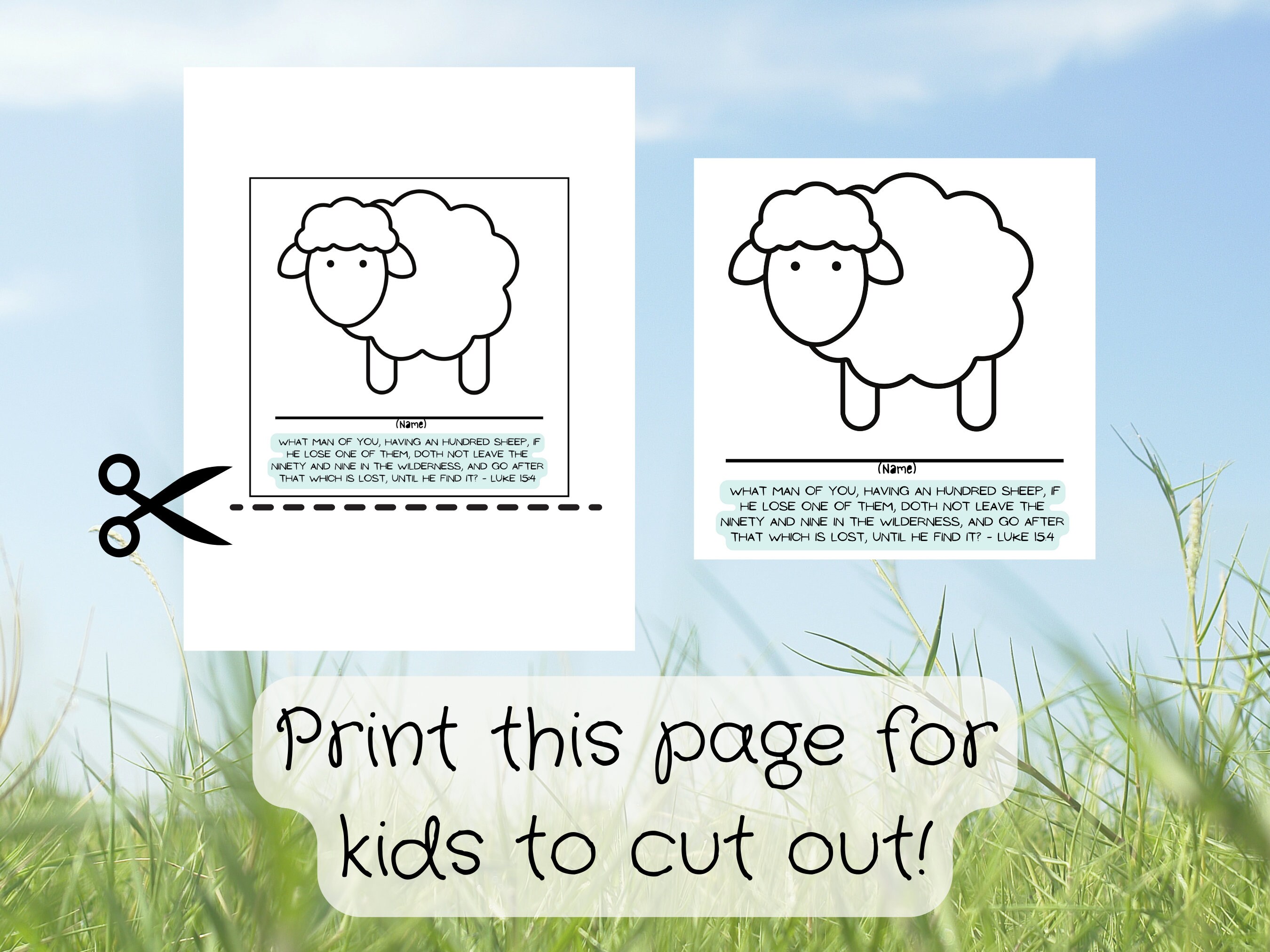 Sheep & Jesus Shepherd Craft, Luke 15, Come Follow Me Primary, Digital ...