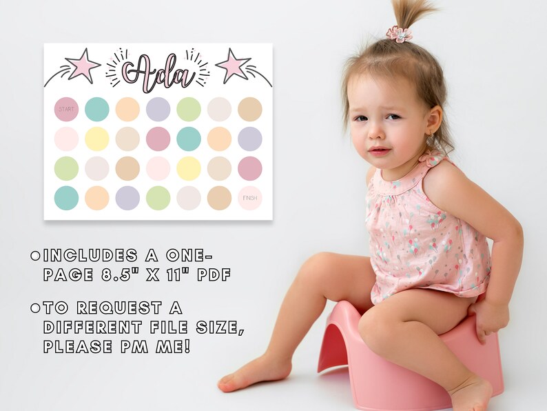 Potty Training Chart - Cute Minimal Toddler Bathroom Tracker With ...