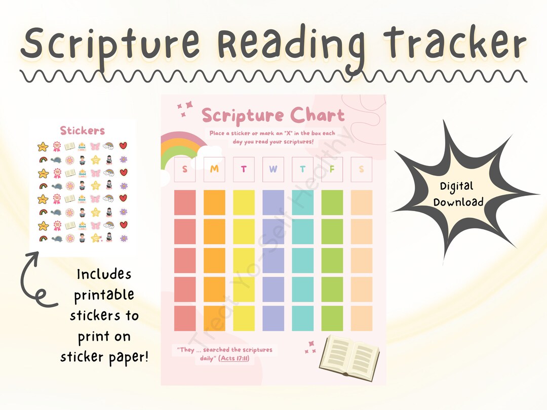 Scripture Reading Tracker - LDS Primary - Digital Download - Etsy