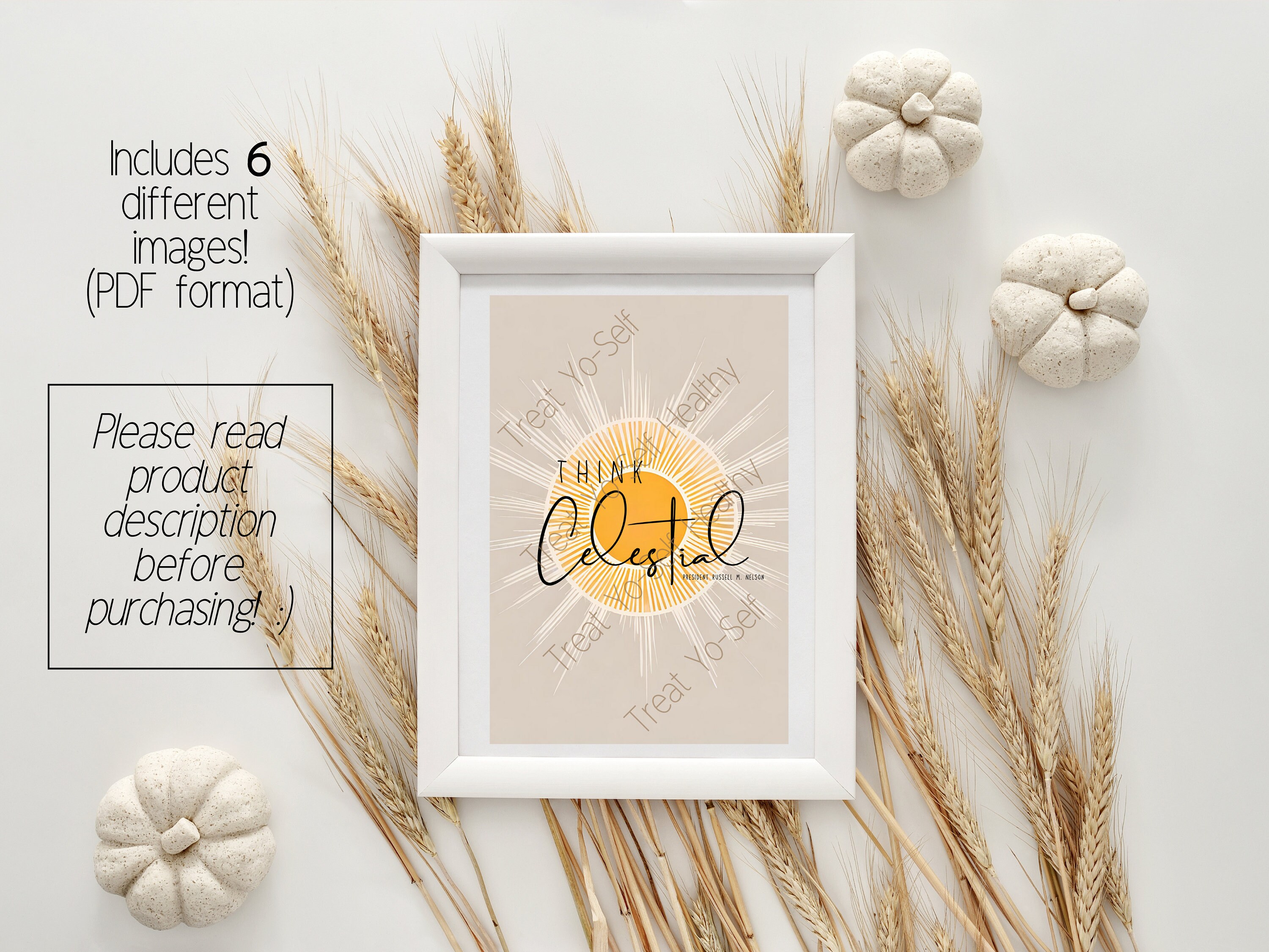 Boho Think Celestial LDS Quote - Printable - Home Decor - Handout ...