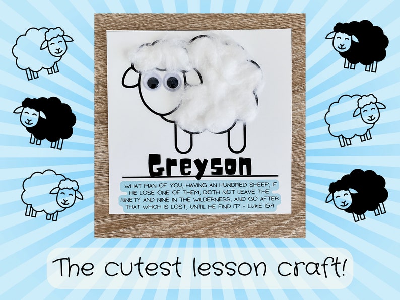 Sheep & Jesus Shepherd Craft, Luke 15, Come Follow Me Primary, Digital ...