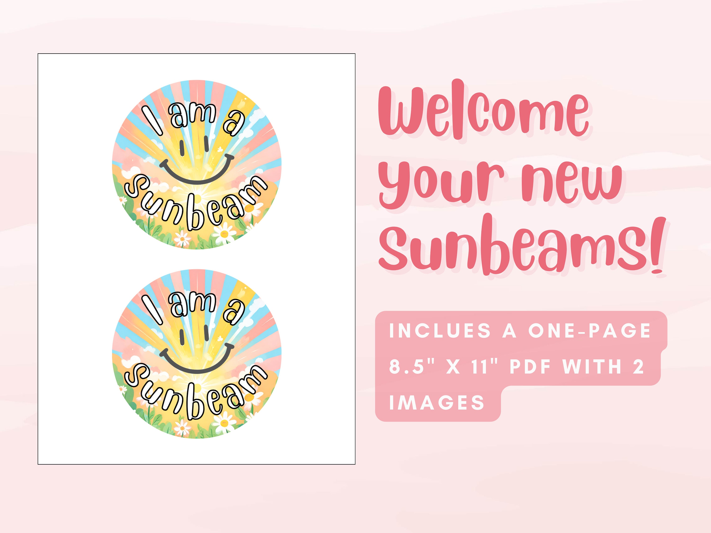 Sunbeam Welcome Necklace - Printable LDS Primary Sunbeam Handout - I Am ...