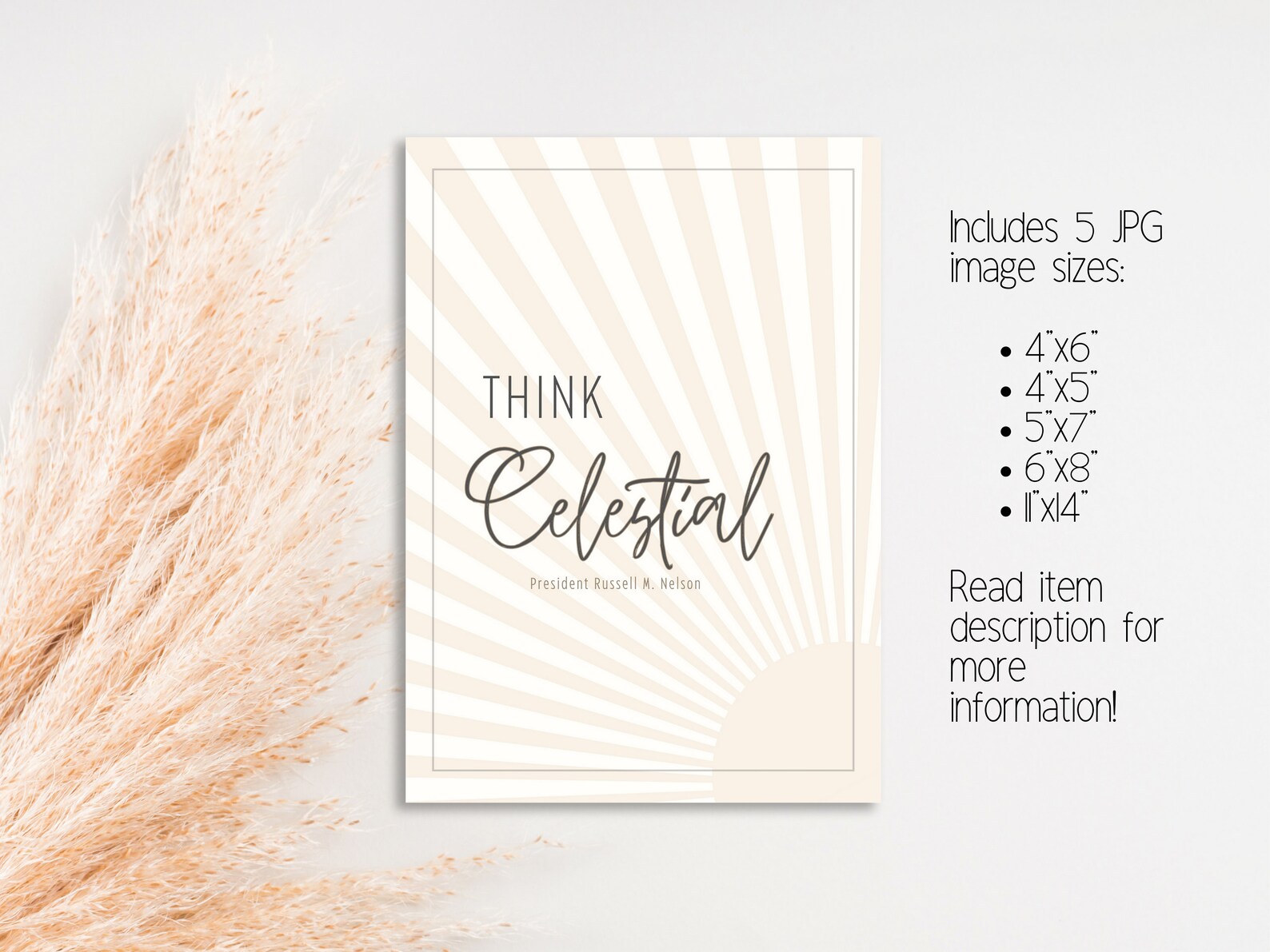 Think Celestial LDS Quote - Printable - Home Decor - Handout - Digital ...