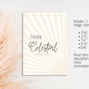 Think Celestial LDS Quote - Printable - Home Decor - Handout - Digital ...