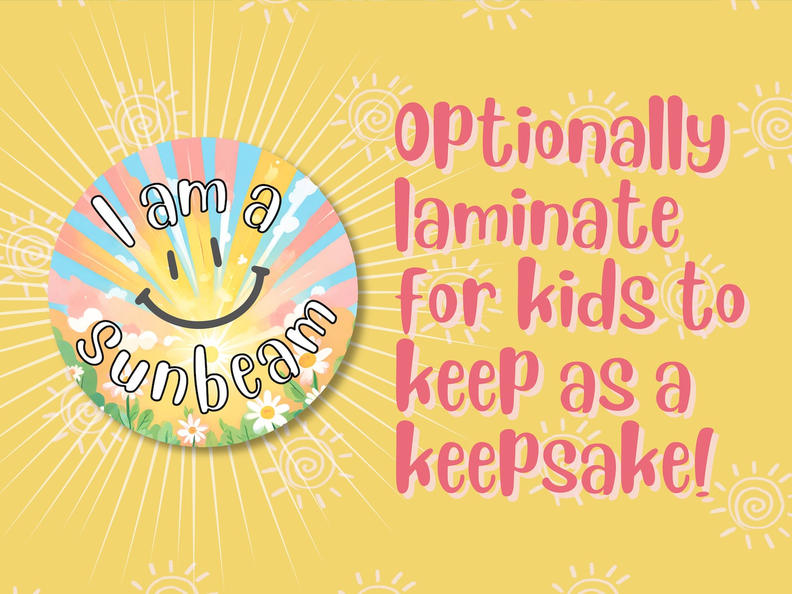 Sunbeam Welcome Necklace - Printable LDS Primary Sunbeam Handout - I Am ...