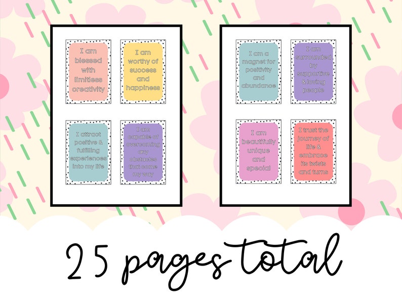 Positive Affirmation Cards, Digital Download - Etsy