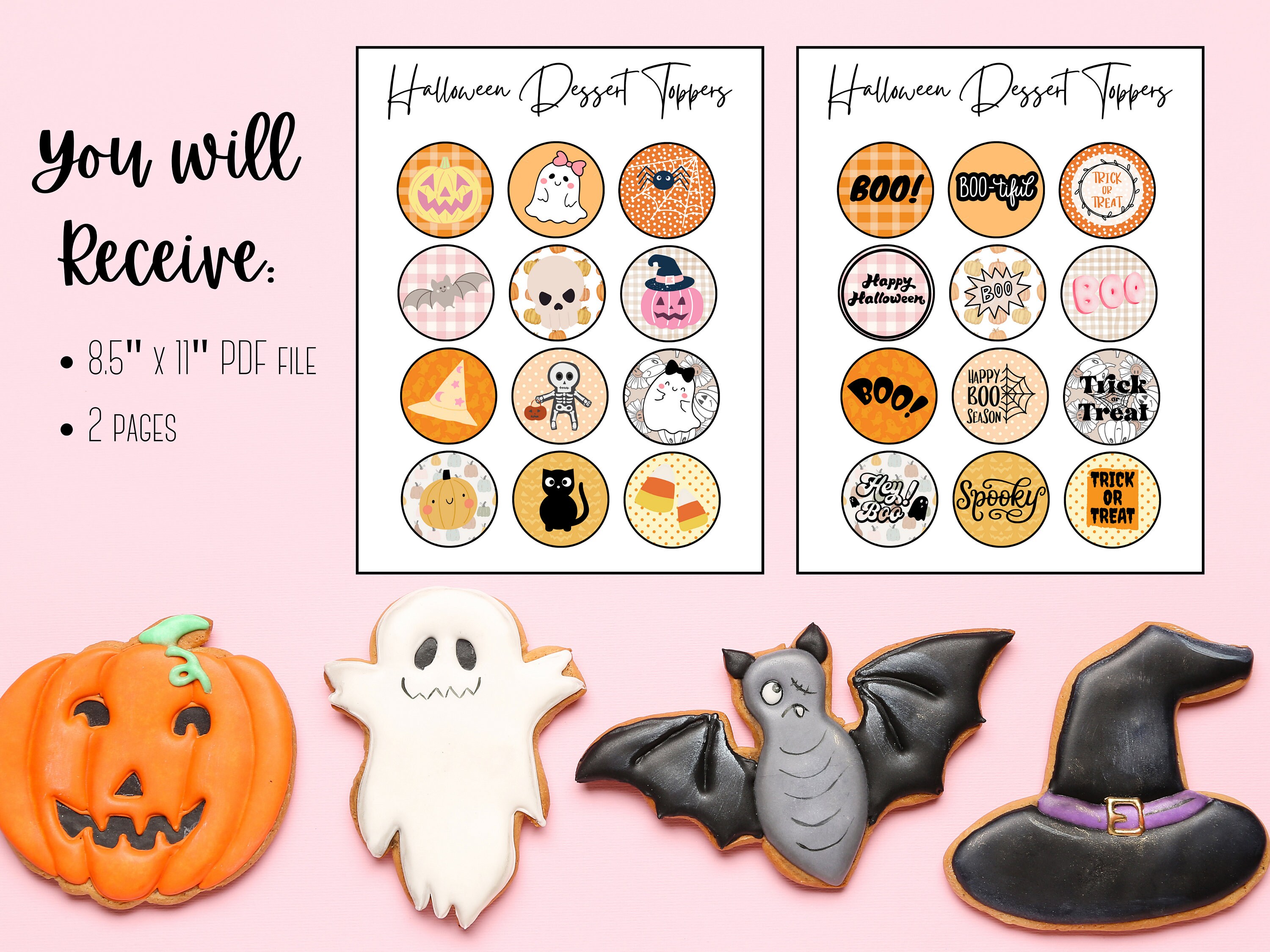 Halloween Dessert Toppers - Printable Cupcake Toppers - Digital ...