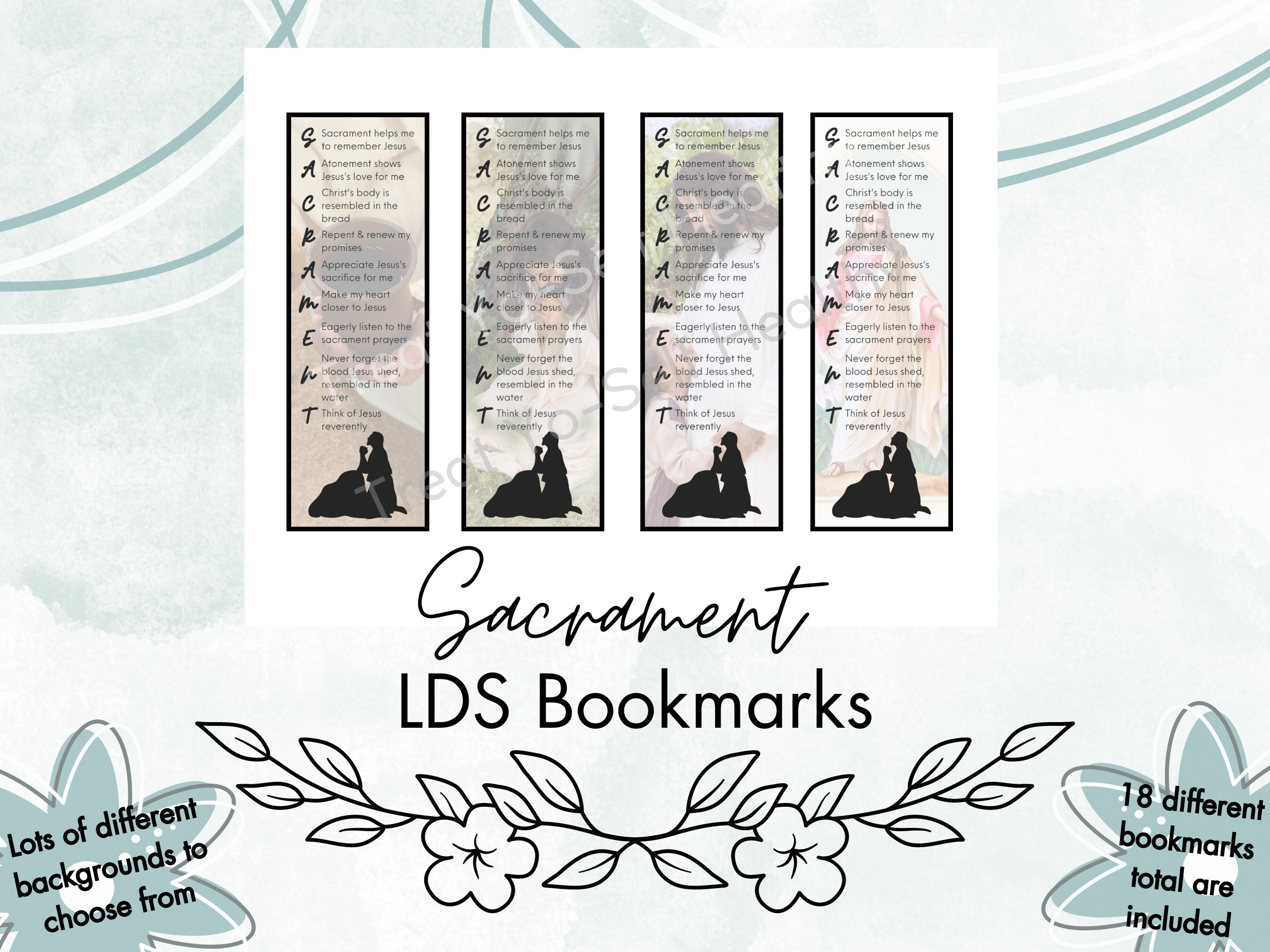 Sacrament Acronym Bookmarks Remembering Jesus Primary Handouts Baptism ...