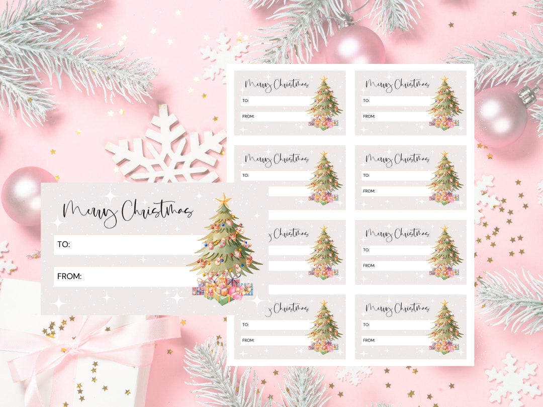 Holiday Christmas Gift Tags - Printable Xmas Present Labels - Digital ...