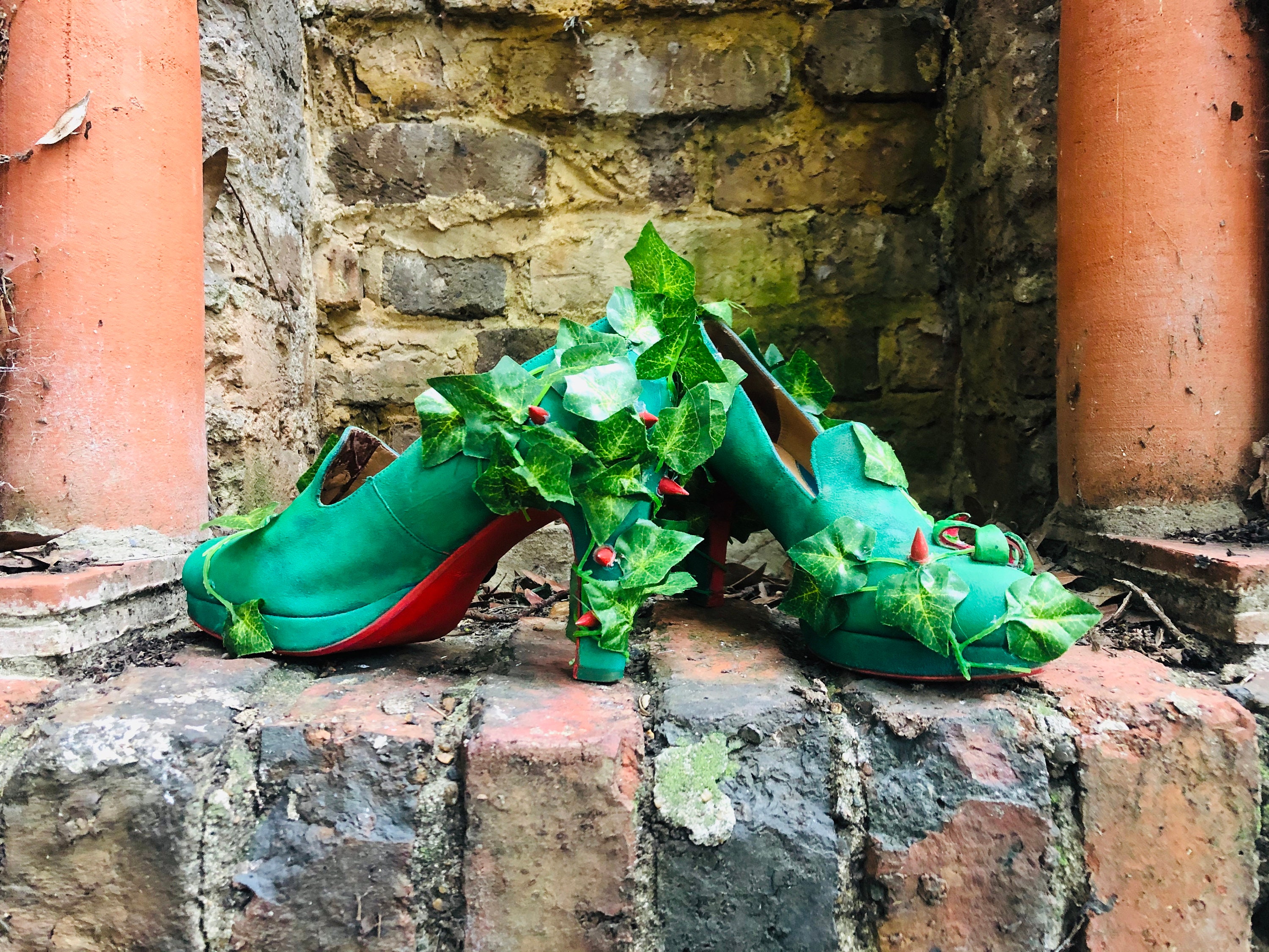 Poison Ivy Inspired Shoes Green Ivy High Heel Cosplay Shoes - Etsy