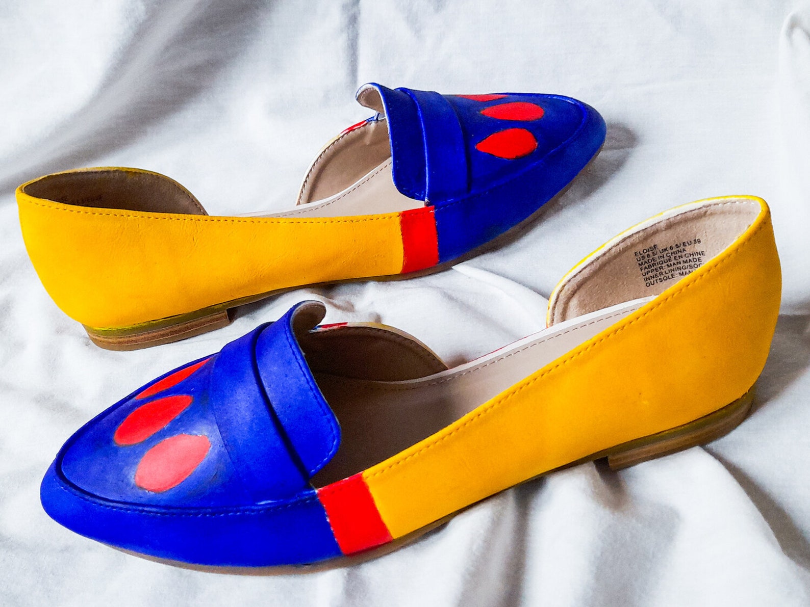 Women's Yellow Blue Red Flats Shoes| Fairytale Shoes | Wedding Bridal ...