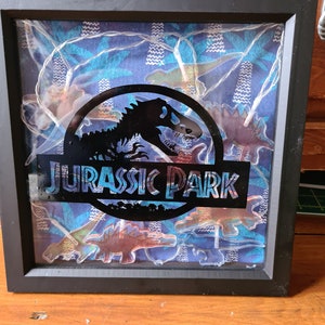 Jurassic Park Light up Frame, Jurassic World Wall Art, Dinosaur Light ...