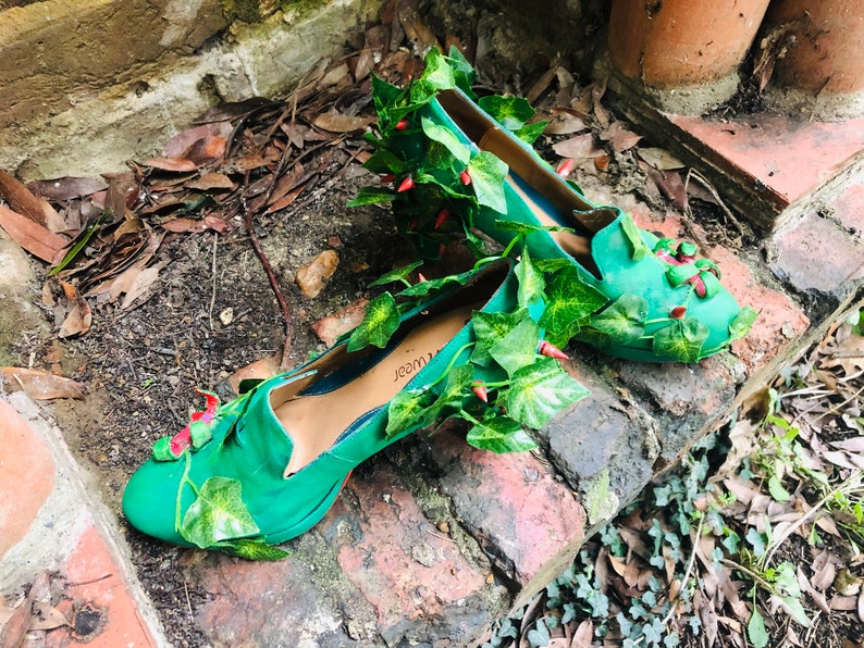 Poison Ivy Inspired Shoes Green Ivy High Heel Cosplay Shoes | Etsy