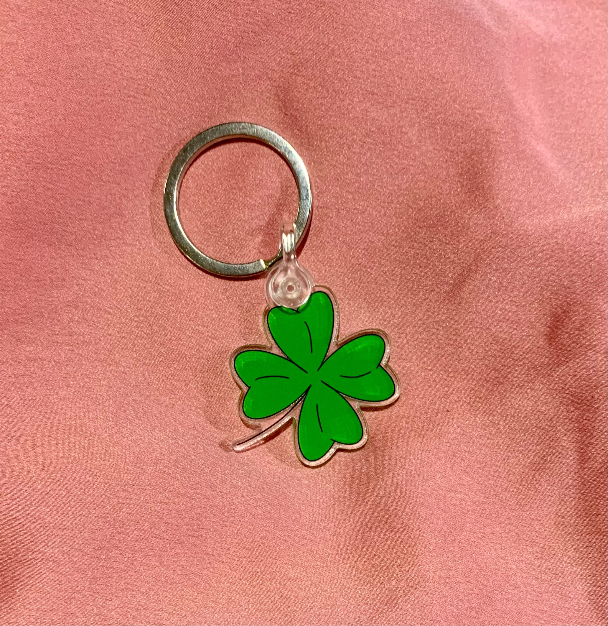 Four Leaf Clover Acrylic Keychain 4 Leaf Clover Keyring Gift | Etsy