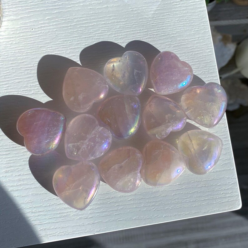 Angel Aura Rose Quartz Pink Heart - Etsy